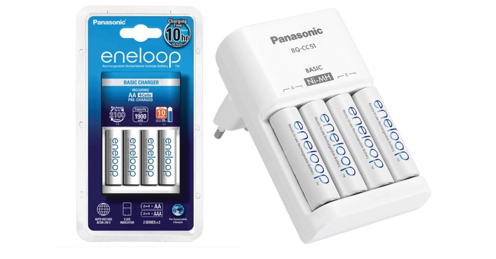 PANASONIC ENELOOP AKKUMULÁTOR TÖLTŐ 1900 mAh + 4DB AA TÖLTHETŐ ELEM